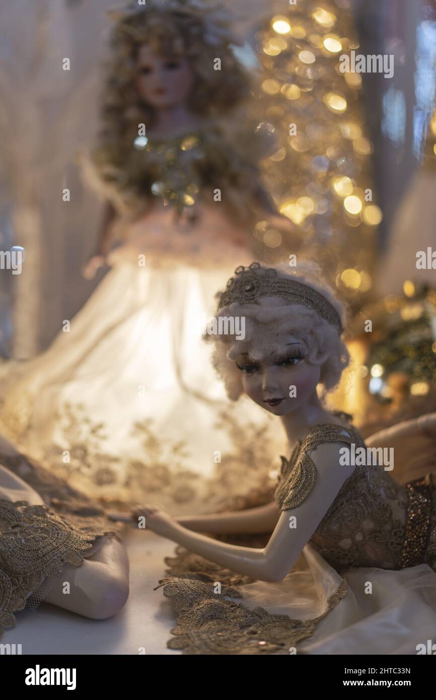 Doll of a lady wearing fancy clothing and makeup Stock Photo - Alamy