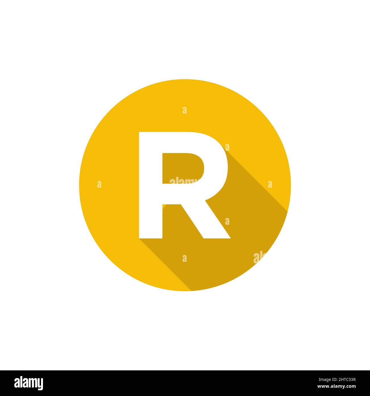 Alphabet, Text Symbol Flat Icon R Letter With Long Shadow Sign Template ...