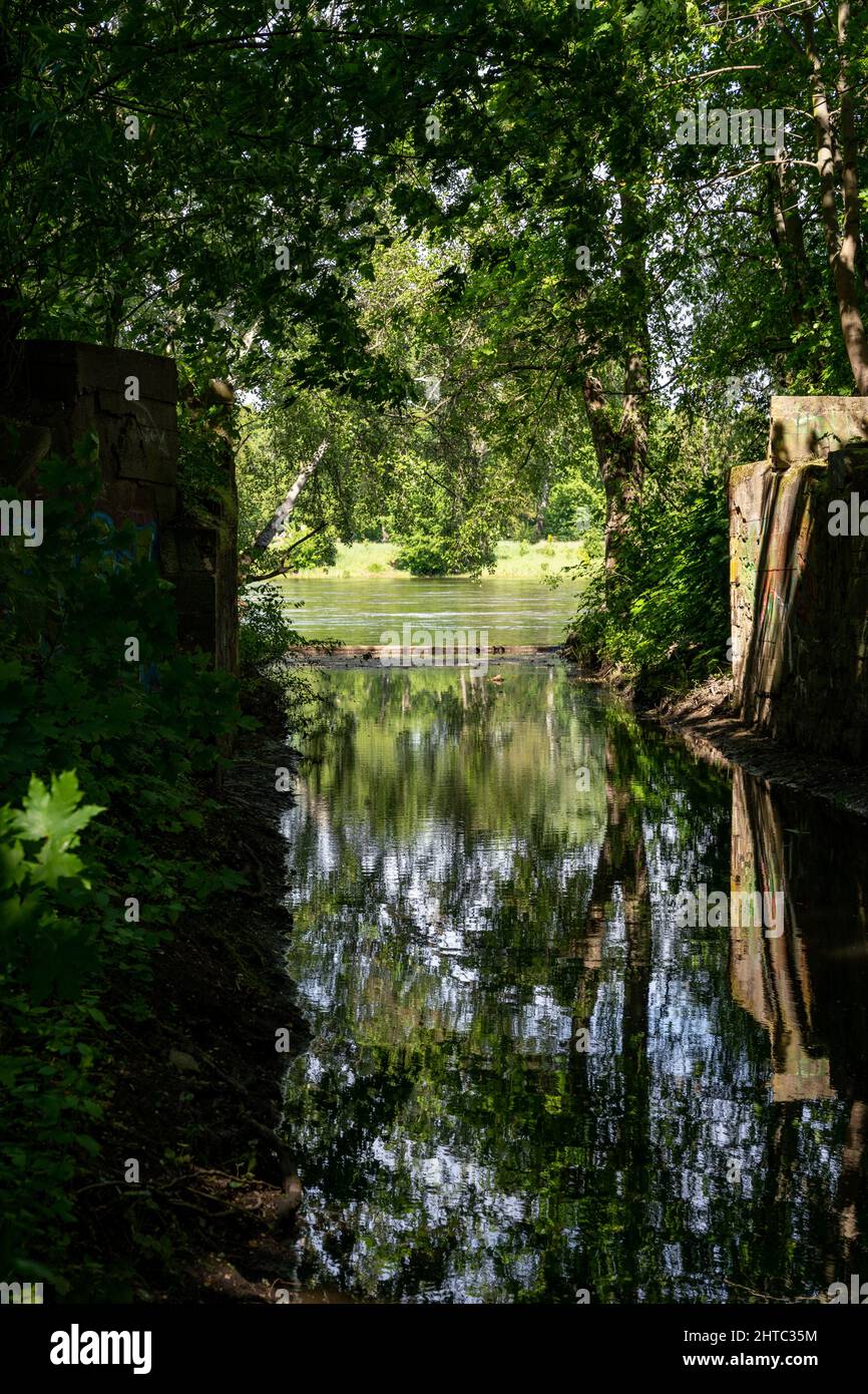 Beautiful view of a park Klosterbergegarten, Magdeburg, Germany Stock ...