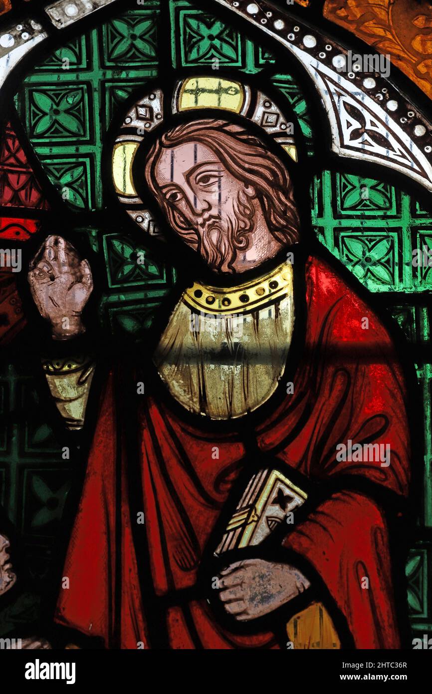 Stained glass window by Frederick Preedy depicting Jesus blessing. St ...