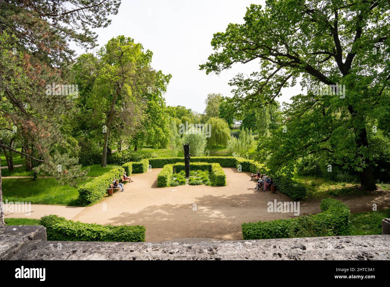 Beautiful view of a park Klosterbergegarten, Magdeburg, Germany Stock ...