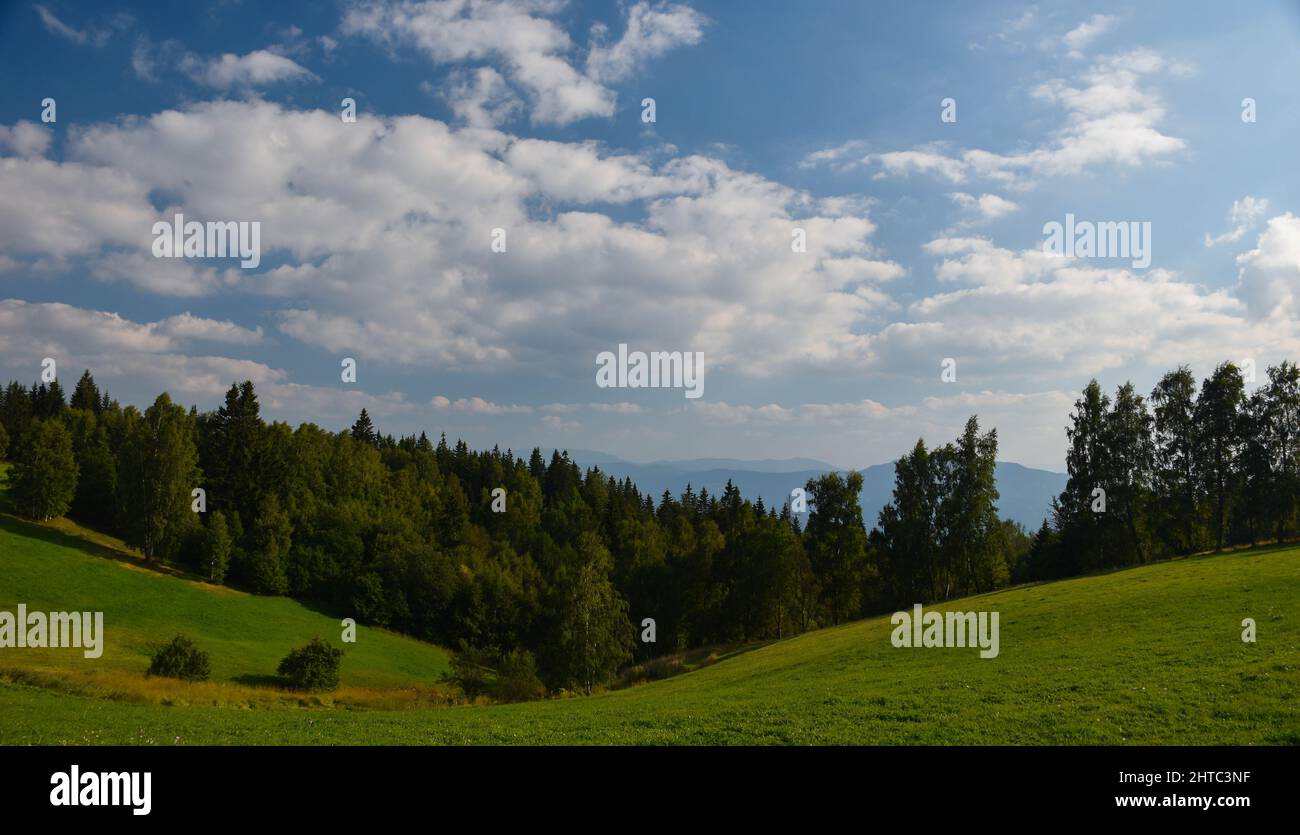 Beautiful green landscape from Bukovik mountains, near Sarajevo, Bosnia ...