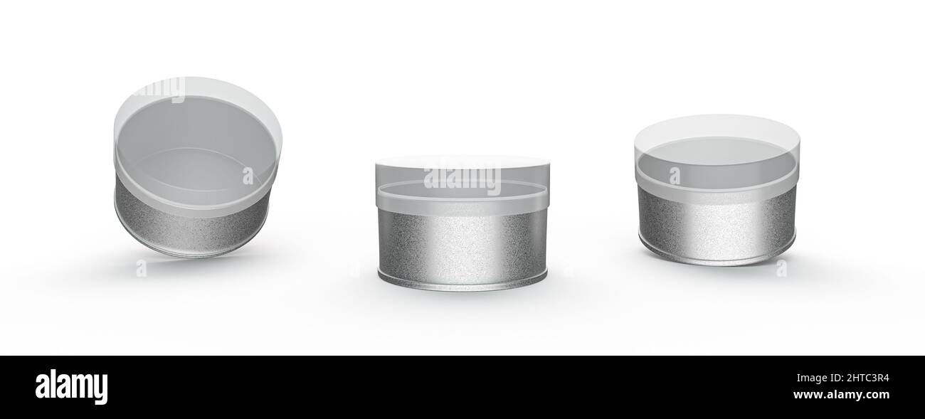 Realistic rough metal Jar Round Circle cylinder Shape container 3d ...