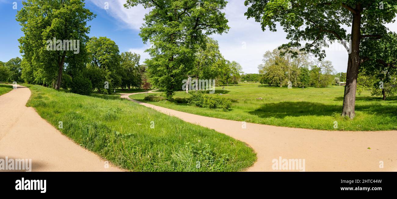 Beautiful view of a park Klosterbergegarten, Magdeburg, Germany Stock ...