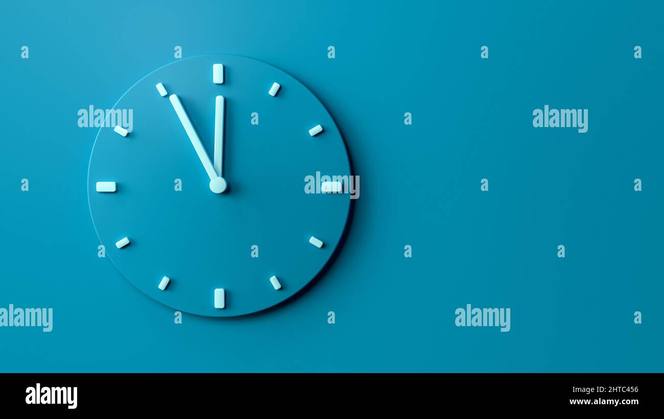 Five to twelve Time sea blue Office Wall Clock eleven fifty-five 3d ...