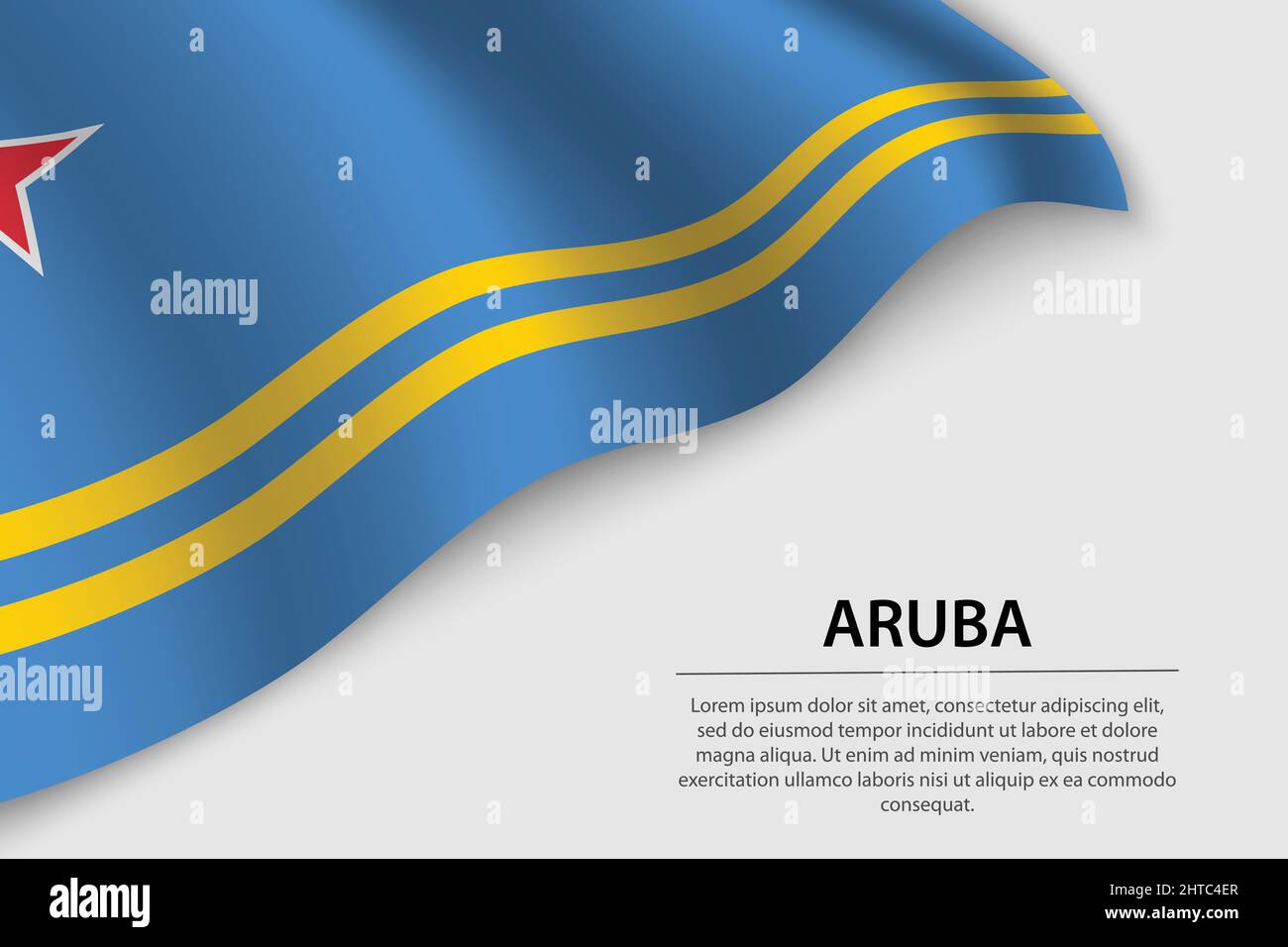Wave flag of Aruba on white background. Banner or ribbon vector ...