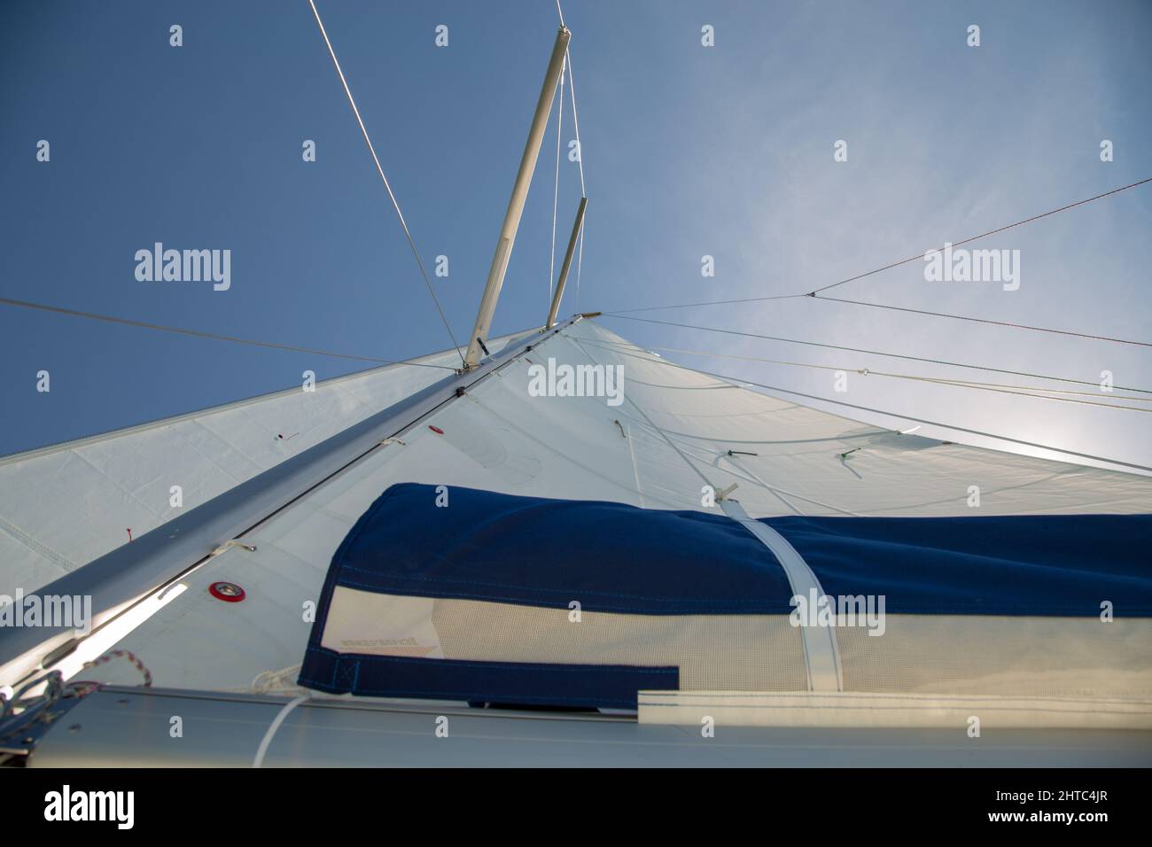 Beautiful view from a Sailing on a yacht at shiny sunny sea water Stock ...
