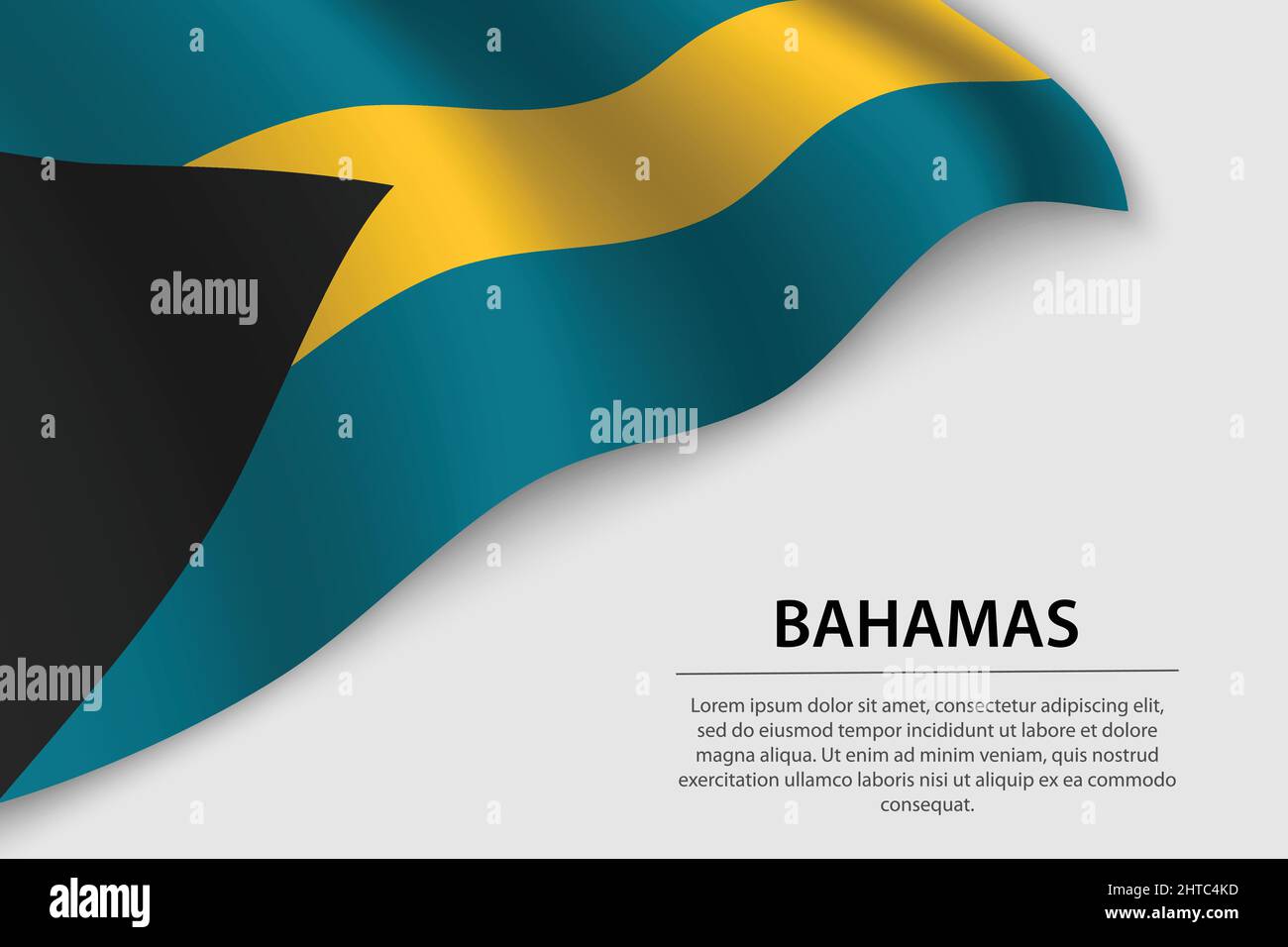 Wave flag of Bahamas on white background. Banner or ribbon vector ...