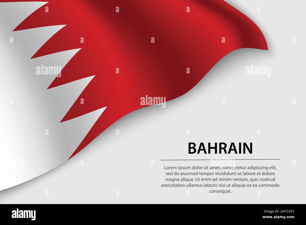 Wave flag of Bahrain on white background. Banner or ribbon vector ...