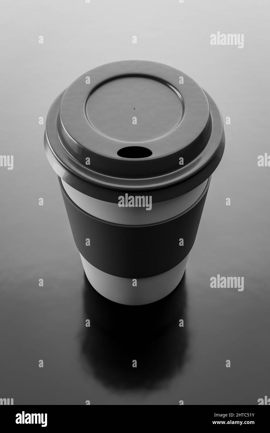Grayscale 3D illustration of typical coffee Stock Photo - Alamy