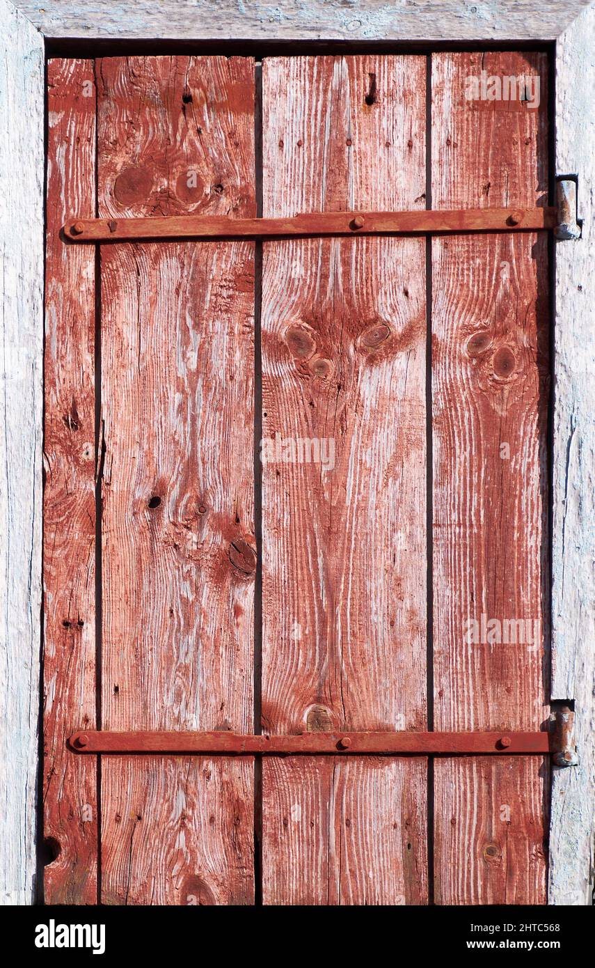 Texture of old wooden door made of planks covered with paint Stock ...