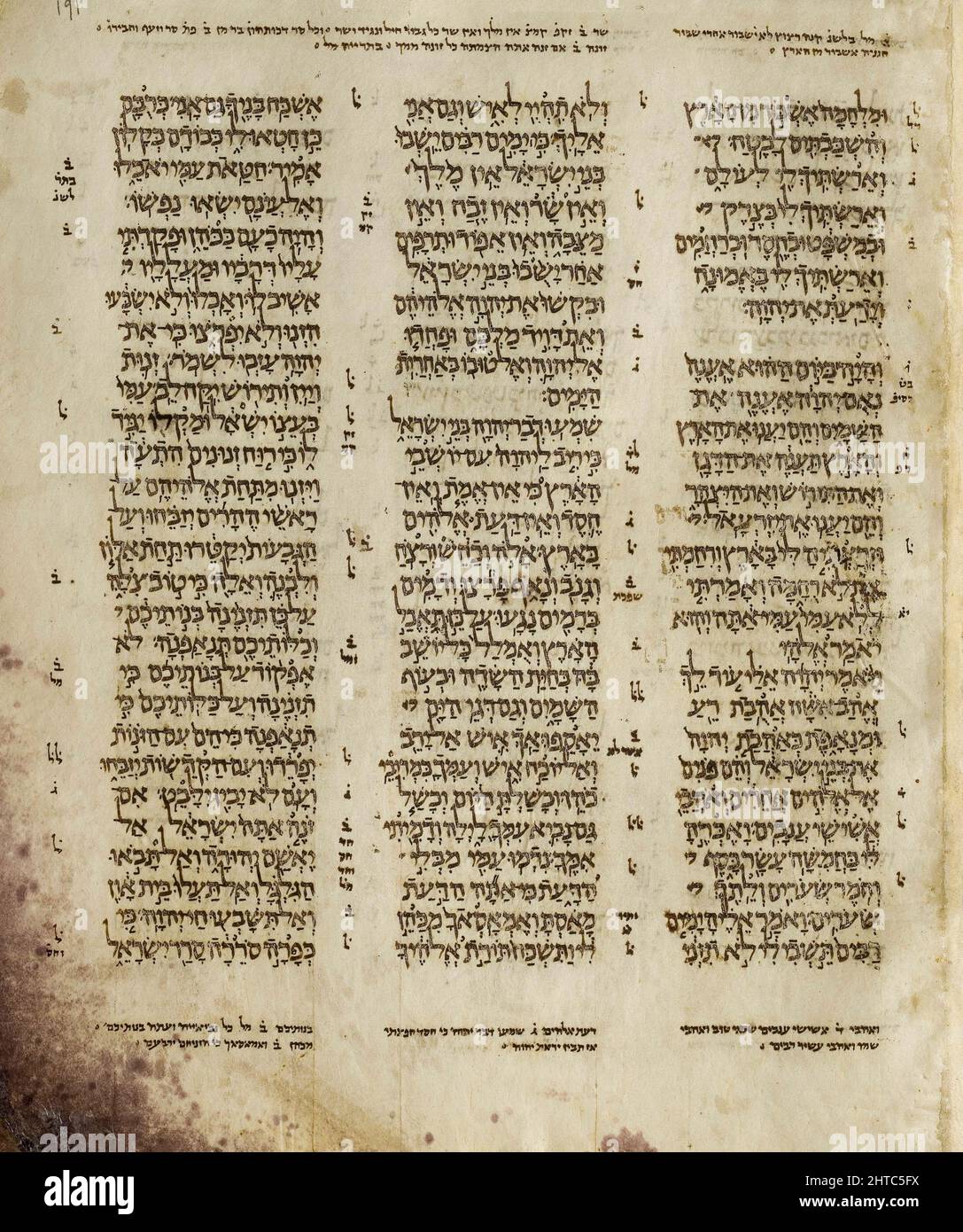 A Page from the Aleppo Codex. The Aleppo Codex (Crown of Aleppo) is a ...