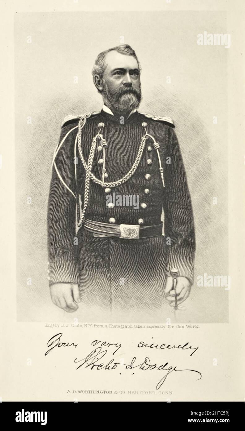 Steel engraved Portrait of Richard Irving Dodge author of the Book ...