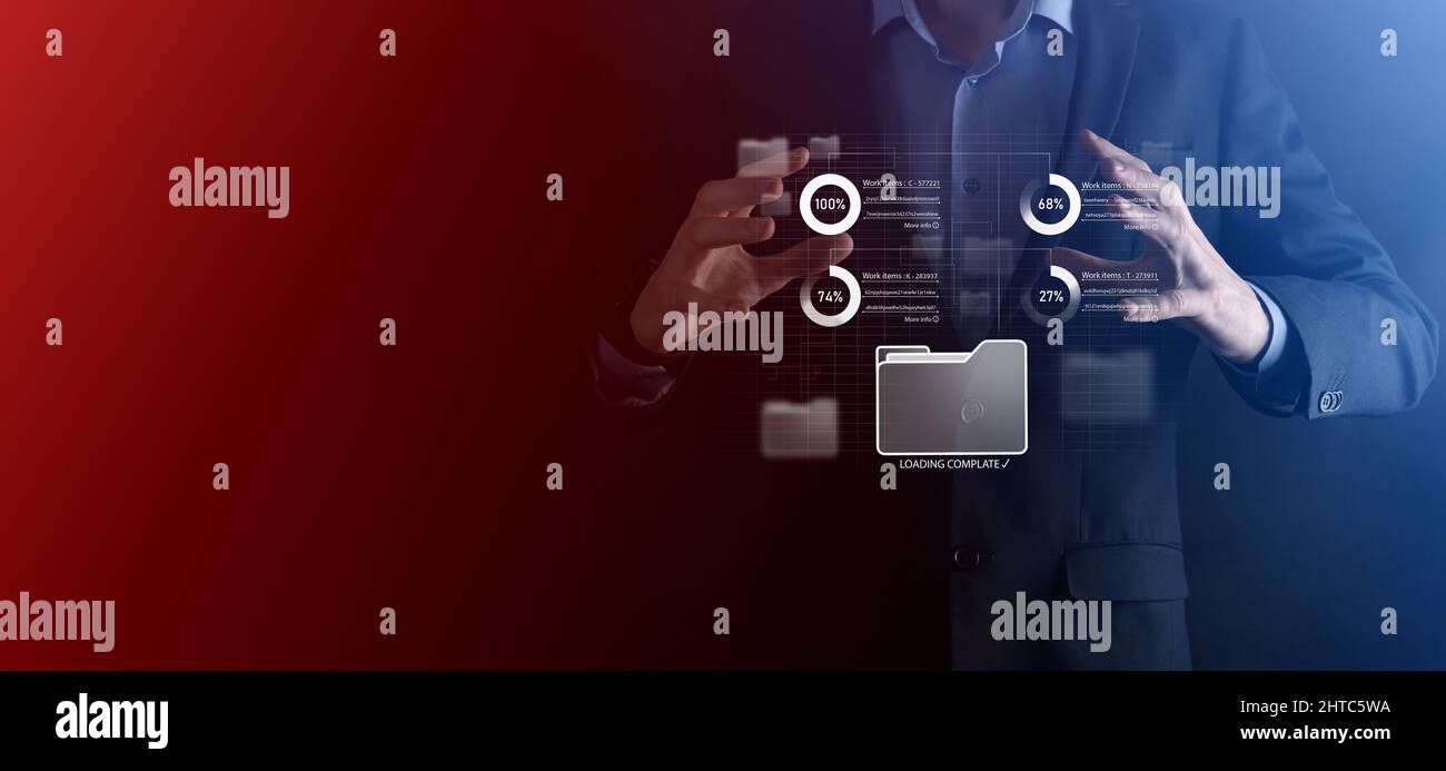 Business developer hand using board framework on virtual modern ...