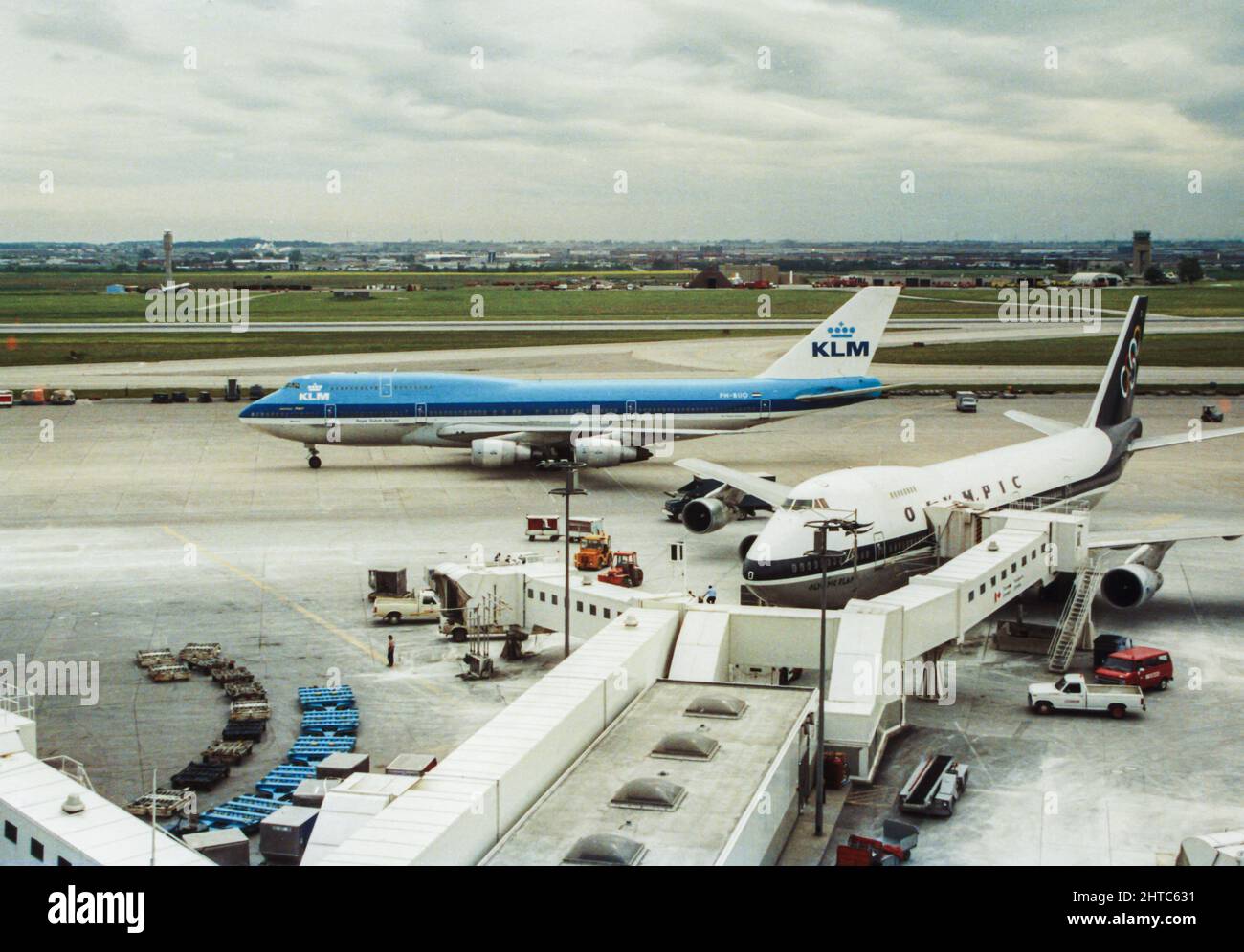 Toronto Pearson International Airport KLM and Olympic airlines planes ...