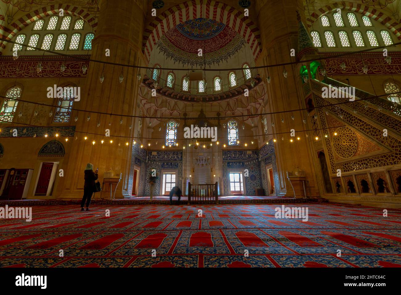 EDIRNE - TURKEY - DECEMBER 24, 2021 : Interior of the Selimiye Mosque ...