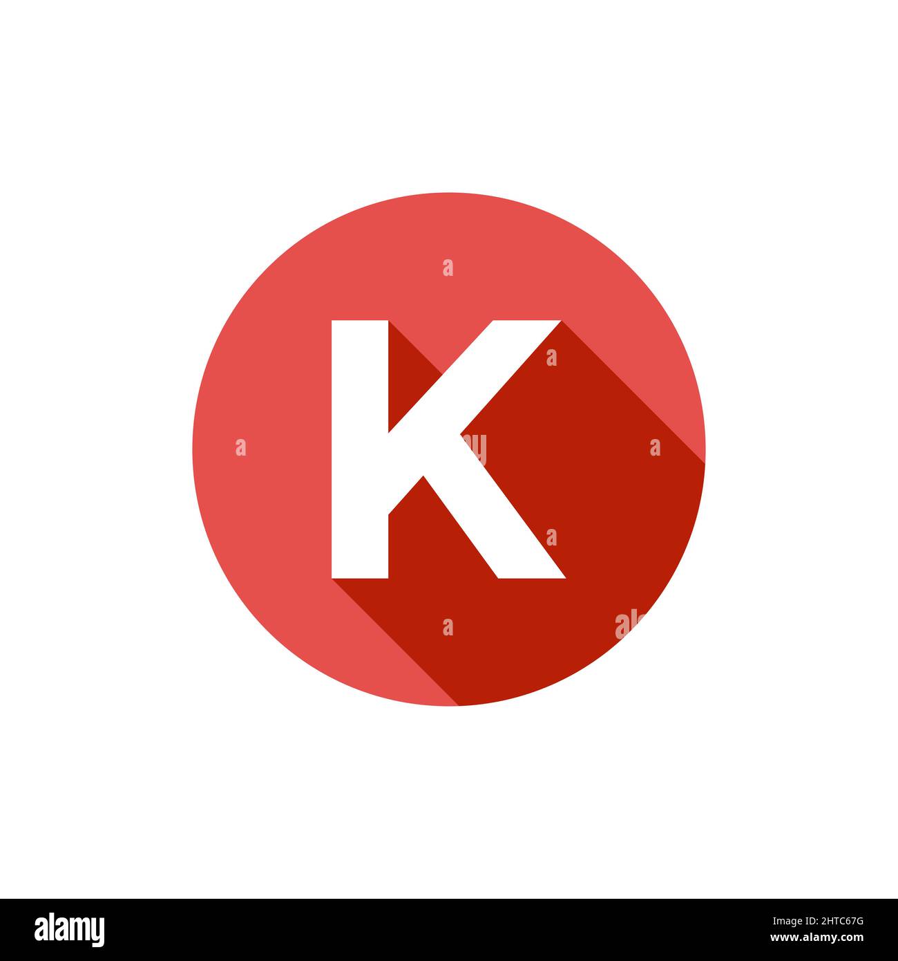 Alphabet, Text Symbol Flat Icon K Letter With Long Shadow Sign Template ...