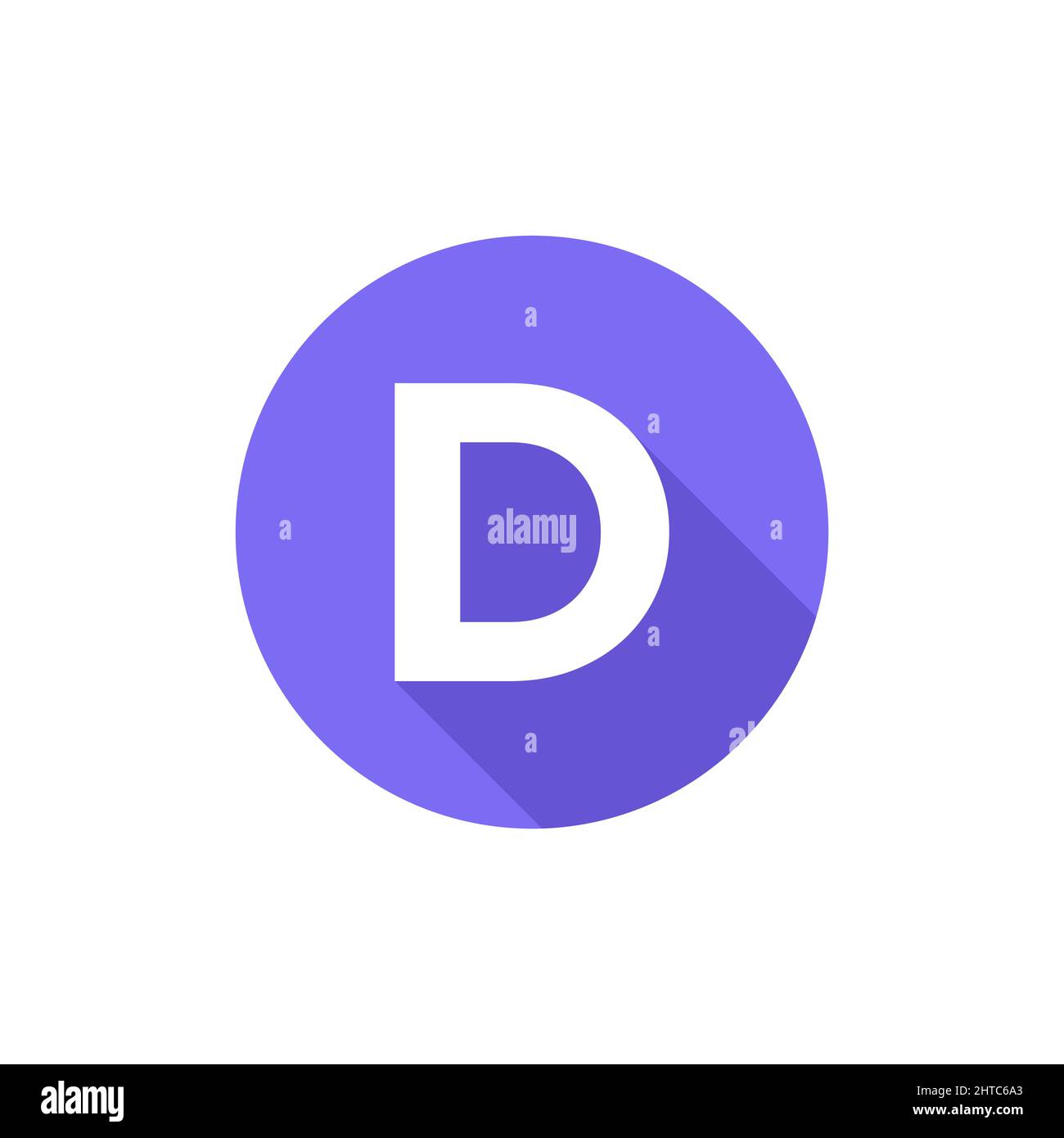 Alphabet, Text Symbol Flat Icon D Letter With Long Shadow Sign Template ...
