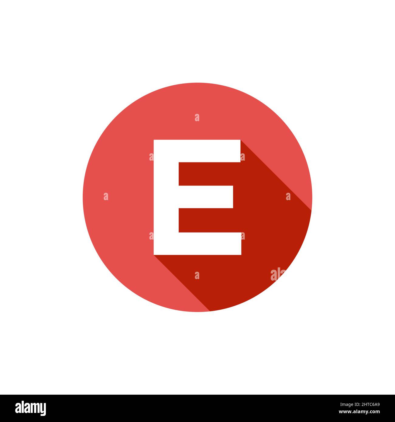 Alphabet, Text Symbol Flat Icon E Letter With Long Shadow Sign Template ...