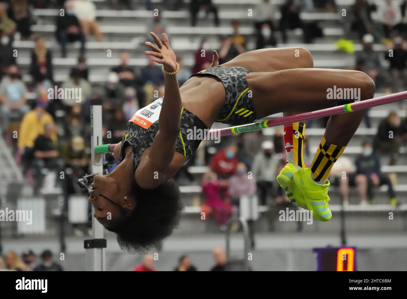 Amina Smith places sixth in the women's high jump at 6-0 3/4 (1.85m ...