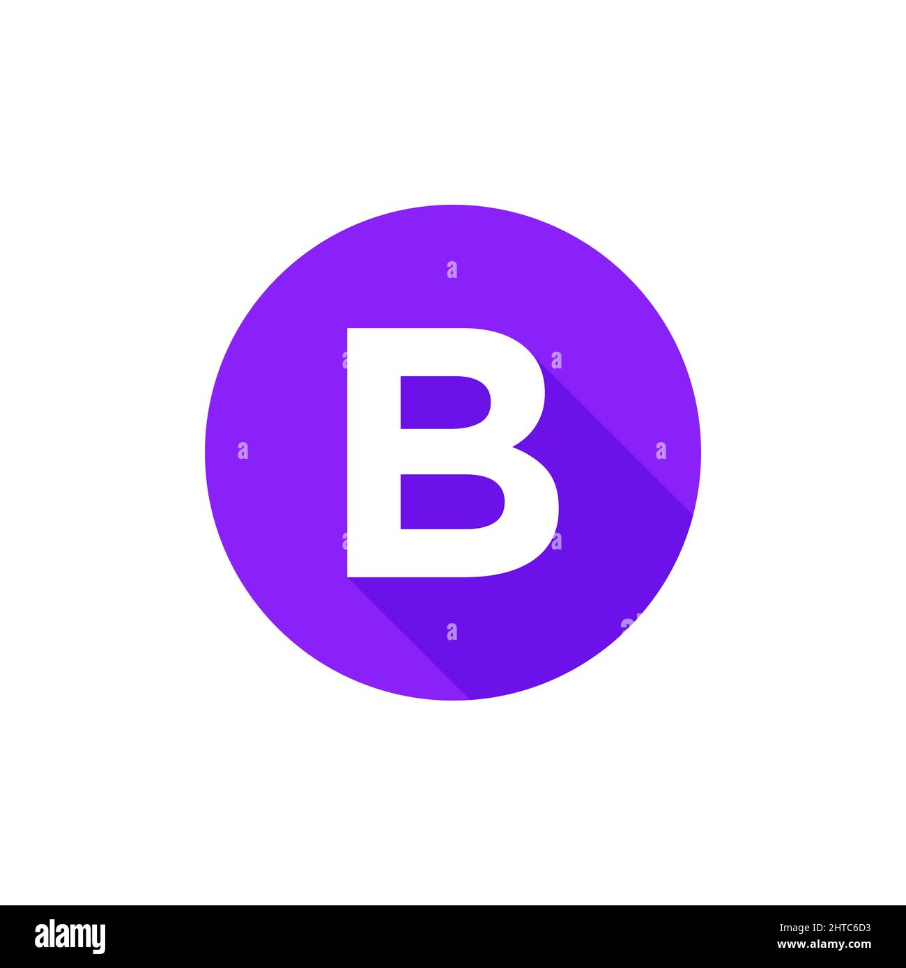 Alphabet, Text Symbol Flat Icon B Letter With Long Shadow Sign Template ...