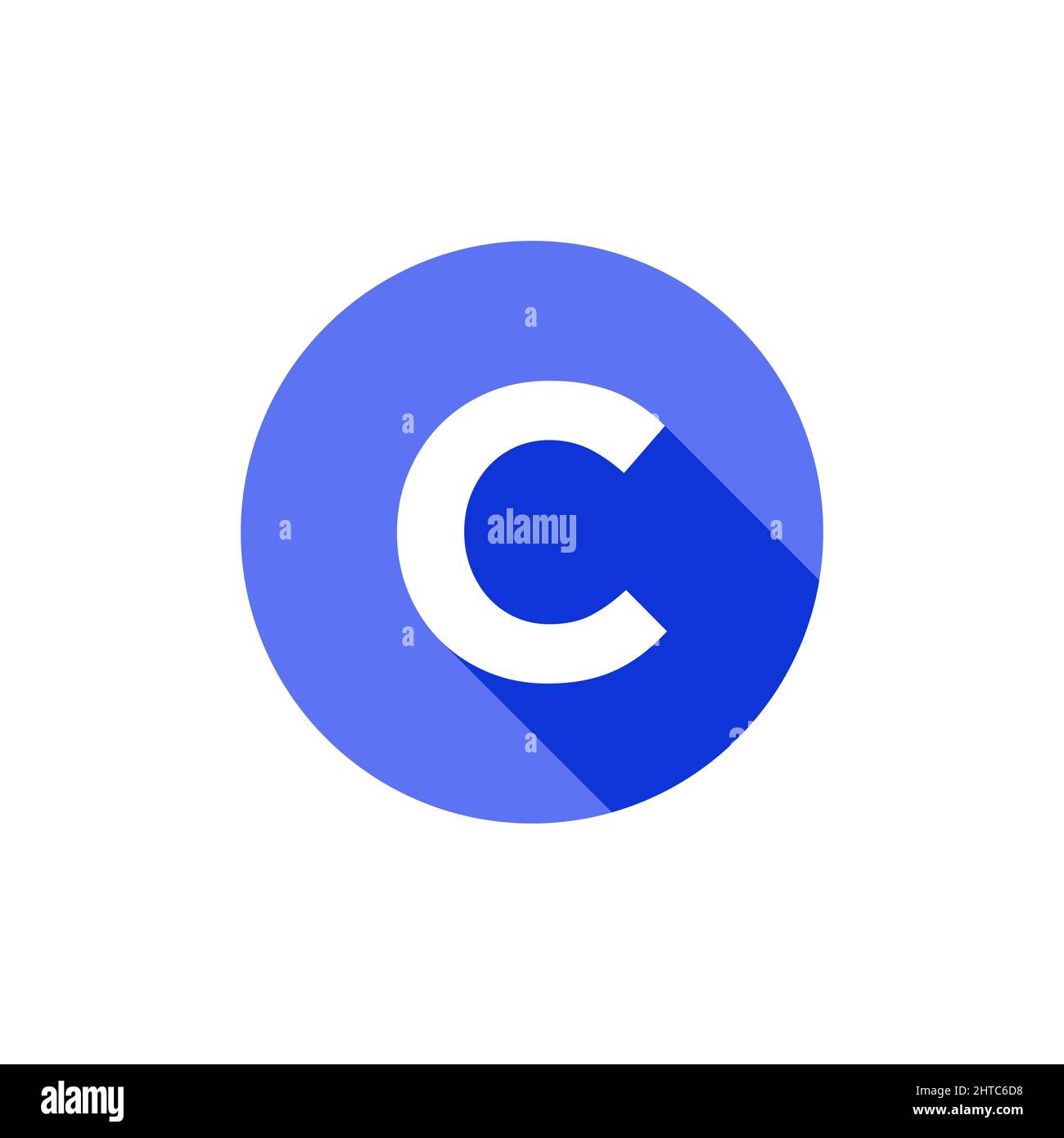 Alphabet, Text Symbol Flat Icon C Letter With Long Shadow Sign Template ...
