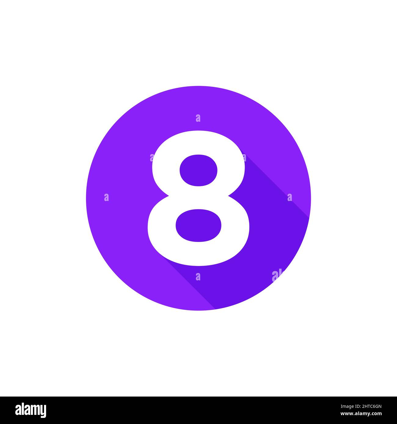 Alphabet, Text Symbol Flat Icon 8 Letter With Long Shadow Sign Template ...