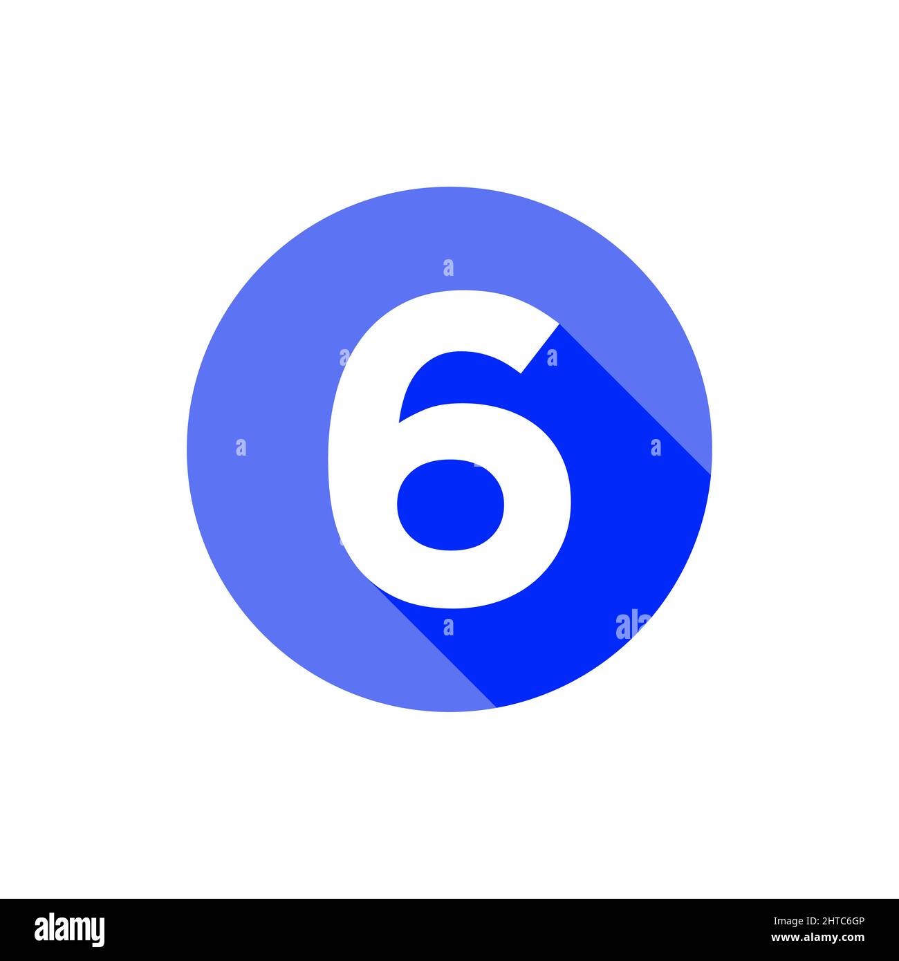 Alphabet, Text Symbol Flat Icon 6 Letter With Long Shadow Sign Template ...