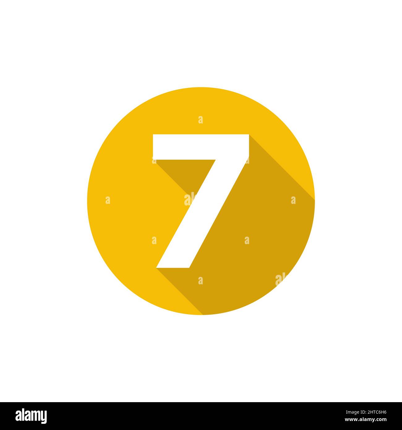 Alphabet, Text Symbol Flat Icon 7 Letter With Long Shadow Sign Template ...