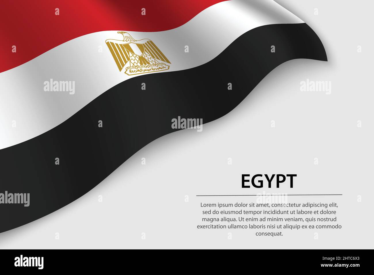 Wave flag of Egypt on white background. Banner or ribbon vector ...