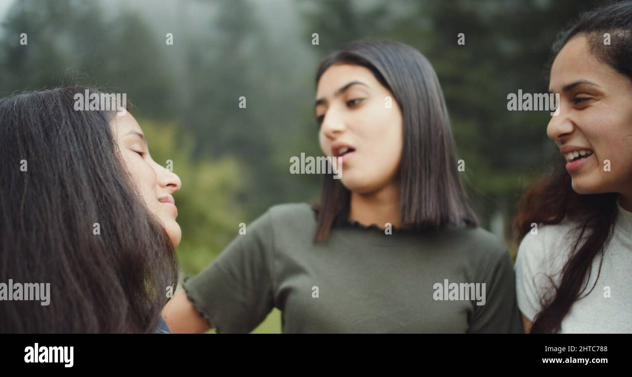 Indian friends having fun in the forest Stock Photo - Alamy