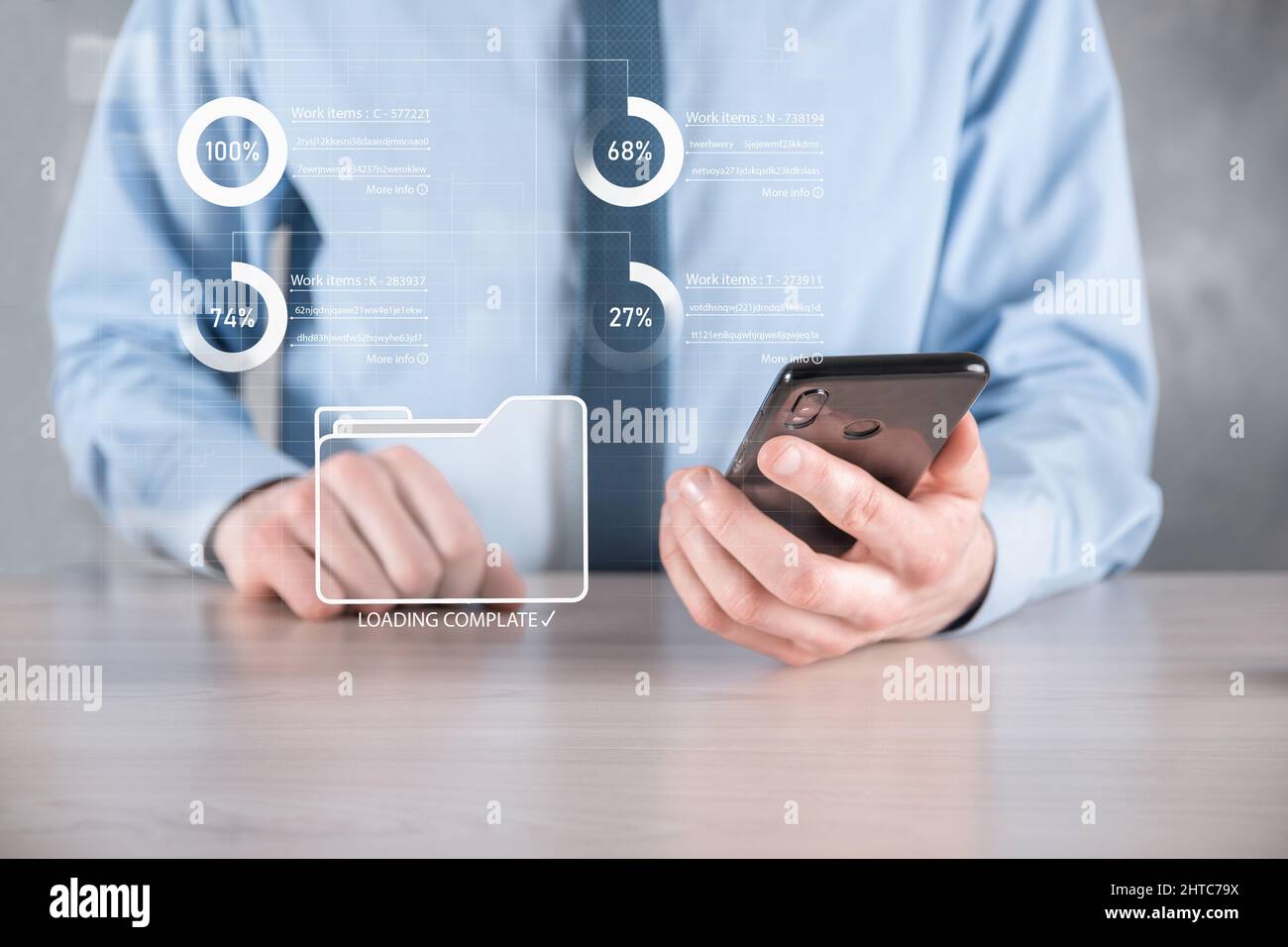 Business developer hand using board framework on virtual modern ...