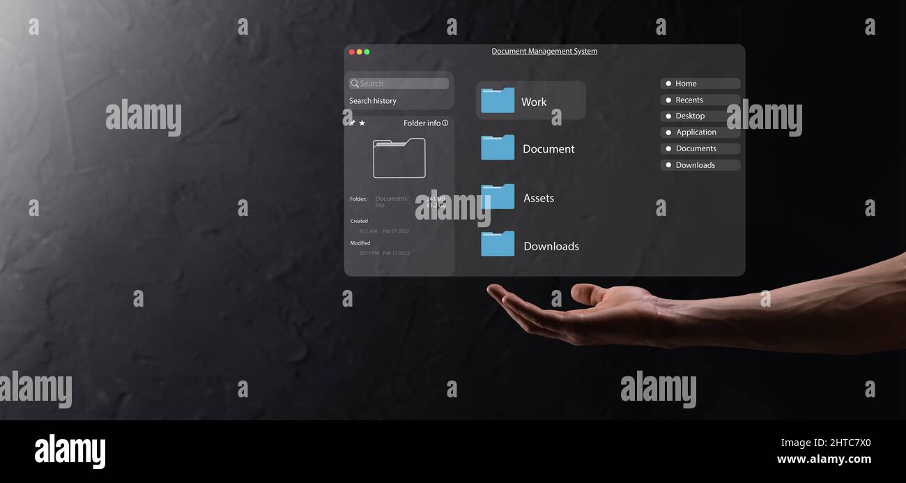 Document management concept. Virtual screen icons Document Management ... Document management concept. Virtual screen icons Document Management ...