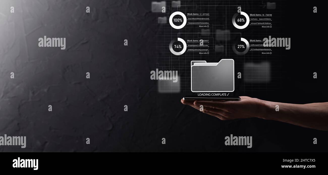 Business developer hand using board framework on virtual modern ...