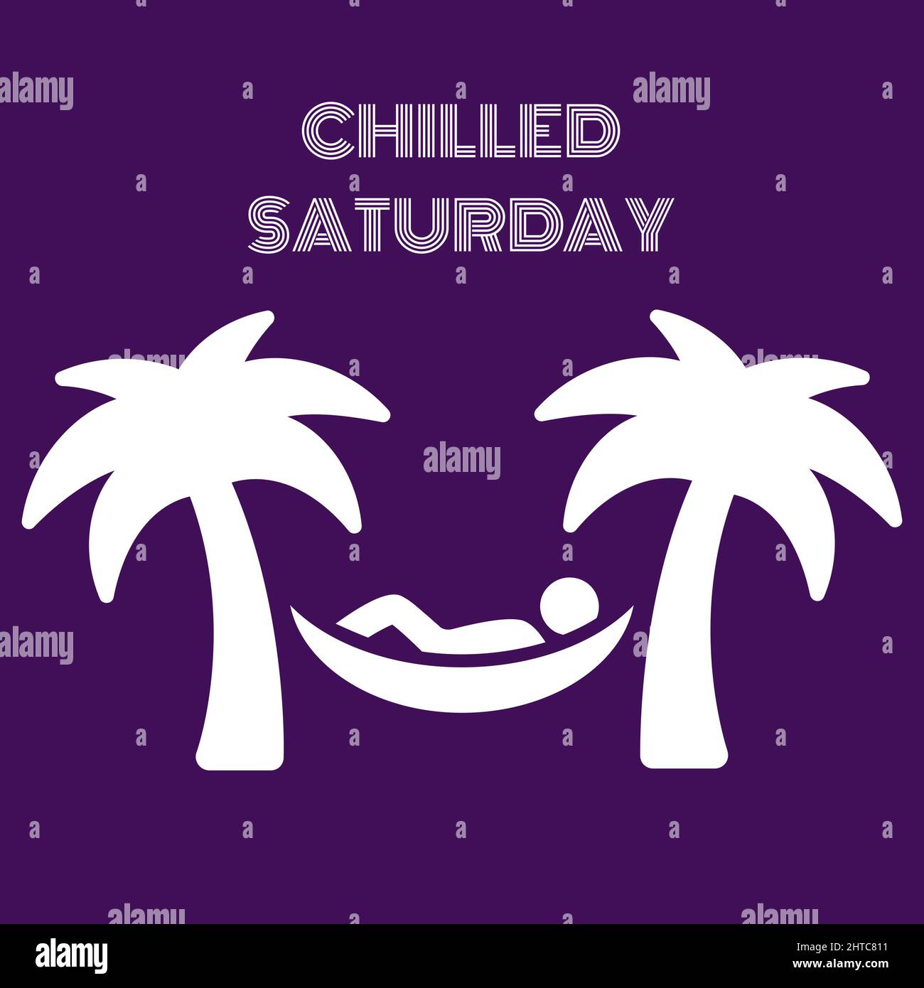 Illustration of a person laying on a hammock with "CHILLED SATURDAY" on ...
