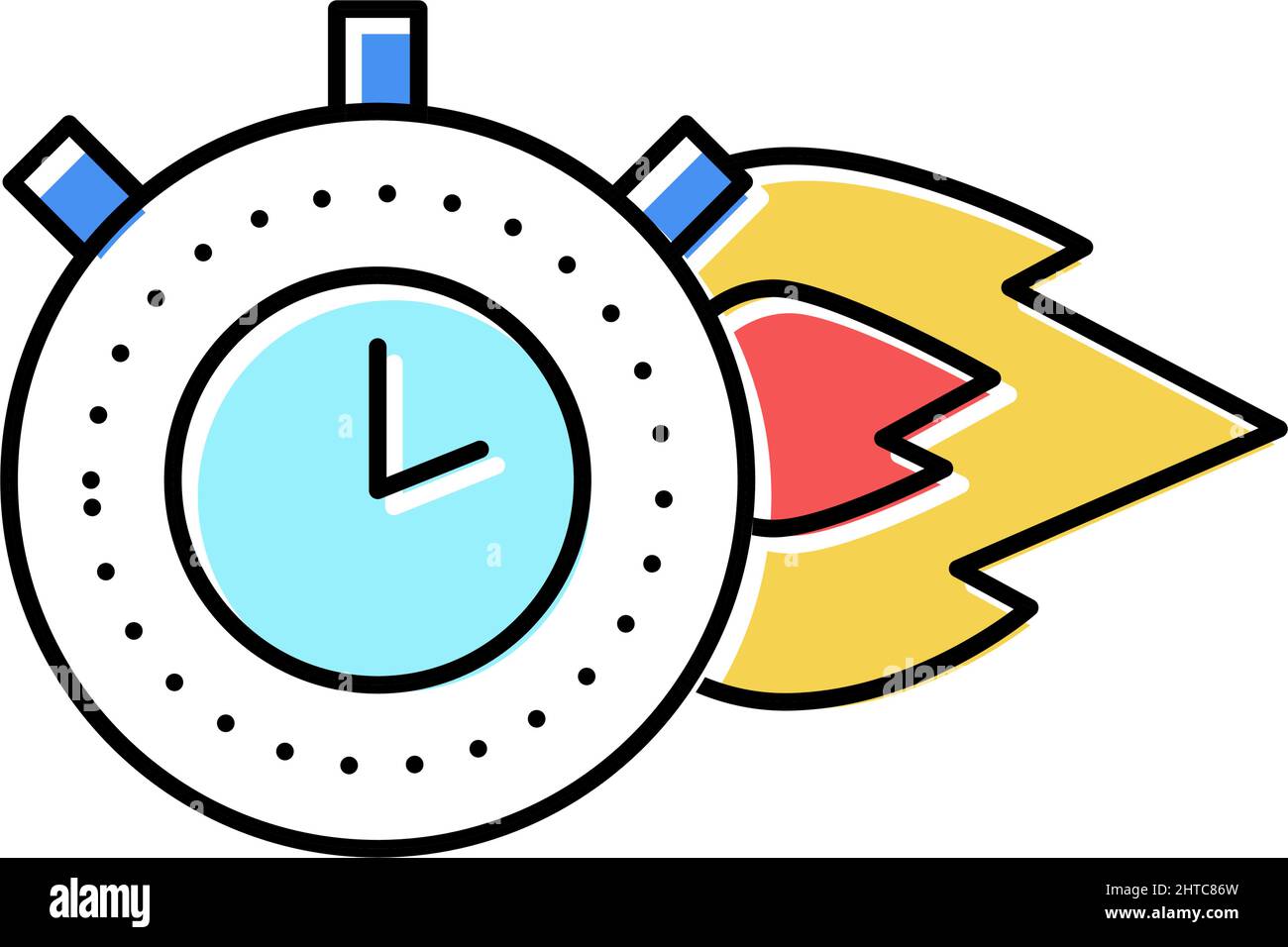 burning time stopwatch color icon vector illustration Stock Vector ...