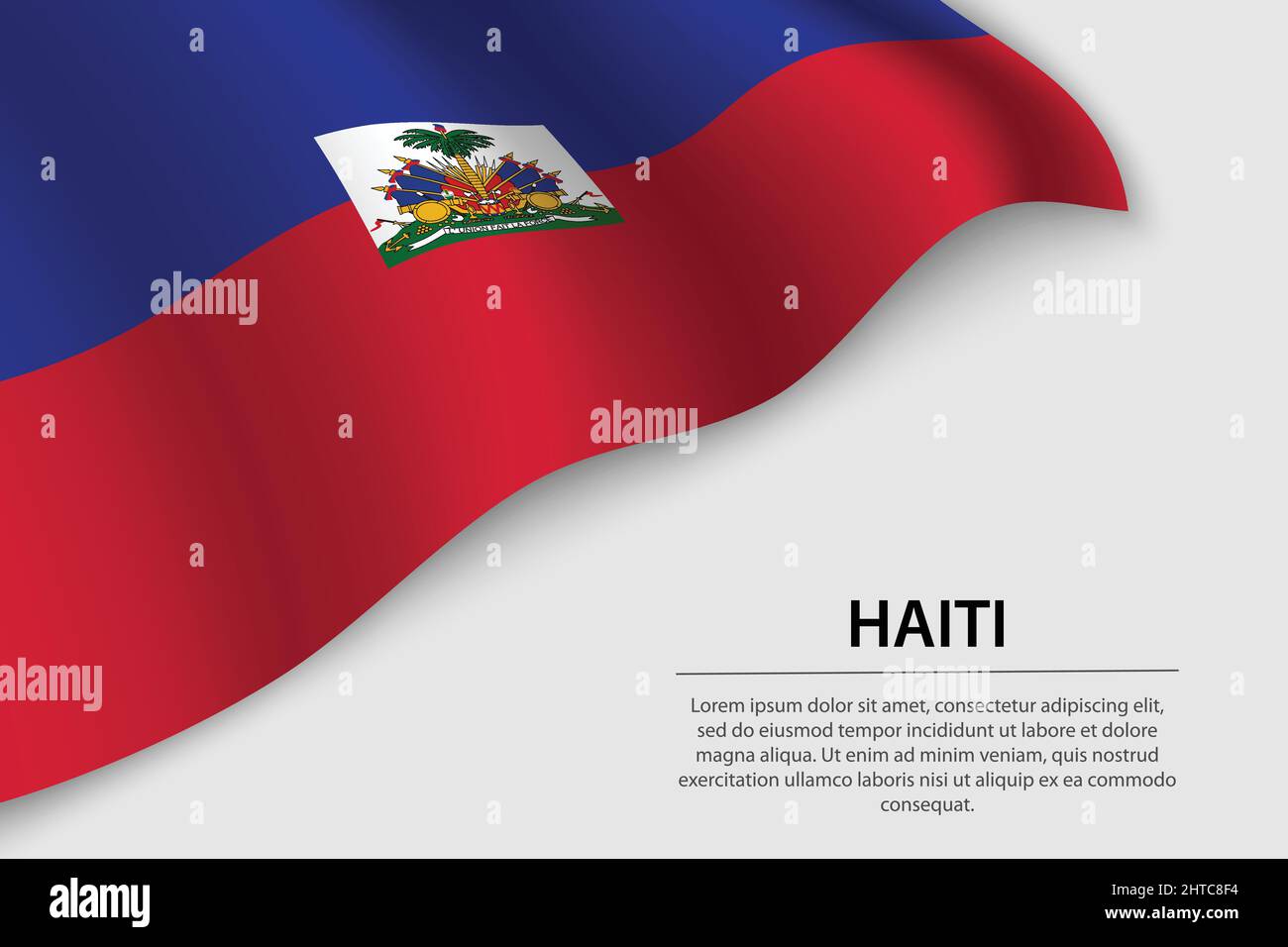 Wave flag of Haiti on white background. Banner or ribbon vector ...
