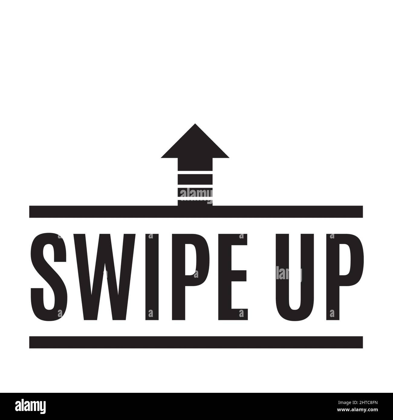 Illustration of black lines with an arrow and "SWIPE UP" written ...