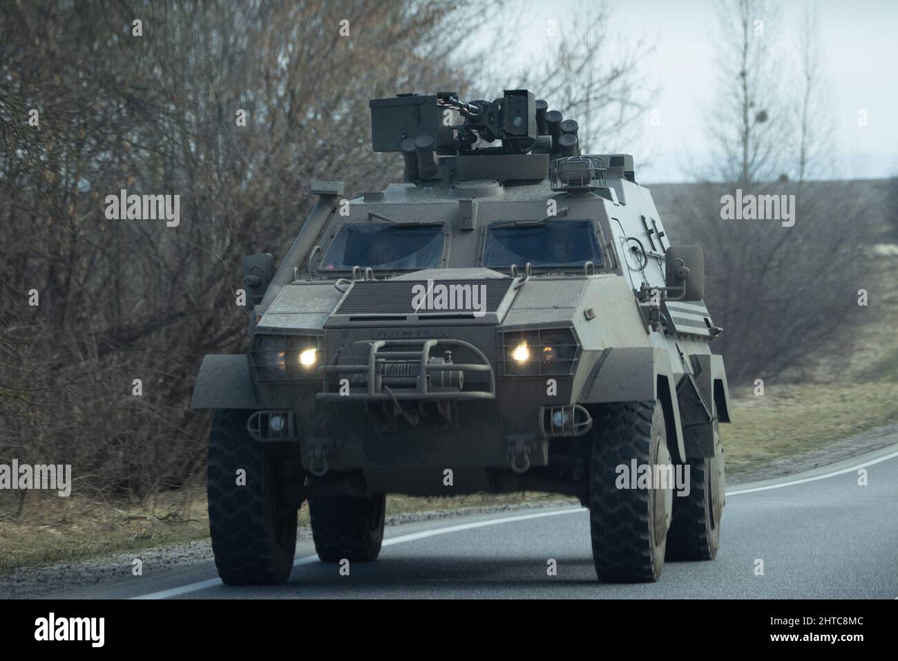 Ukrainian military Vehicles tanks seen around Ternopil as they goes on ...