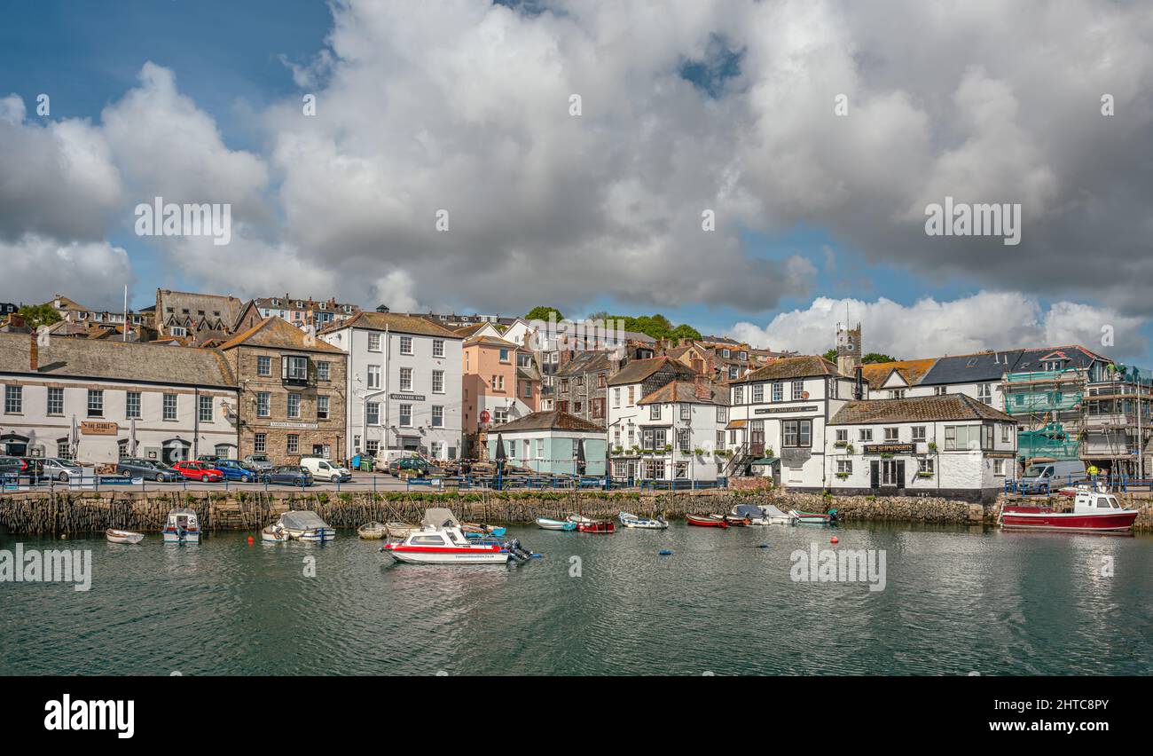 Custom House Quay and North Quay, Falmouth, Cornwall, England, UK Stock ...