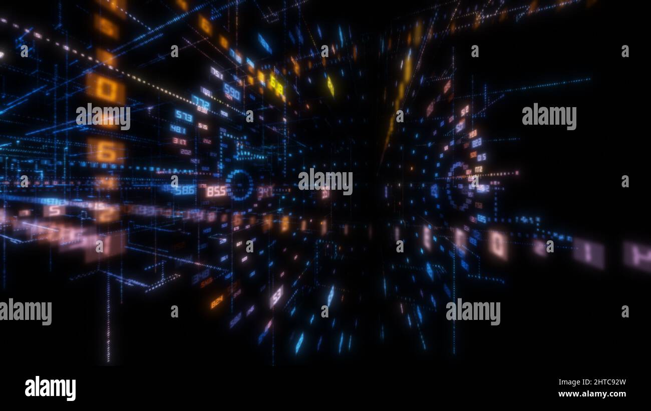 Luminous elements with numbers Stock Photo - Alamy