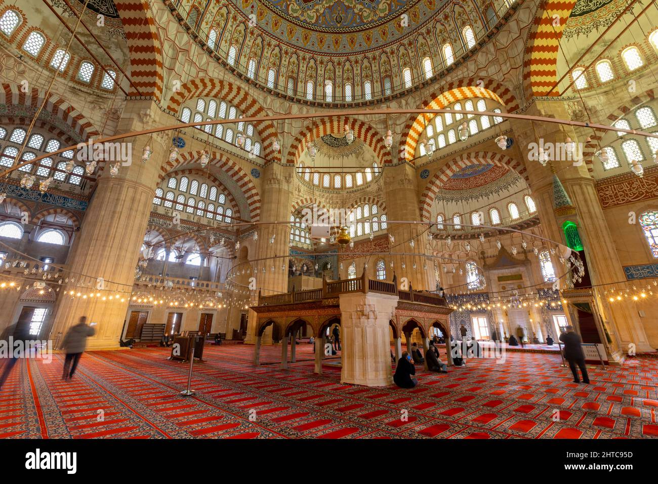 EDIRNE - TURKEY - DECEMBER 24, 2021 : Interior of the Selimiye Mosque ...