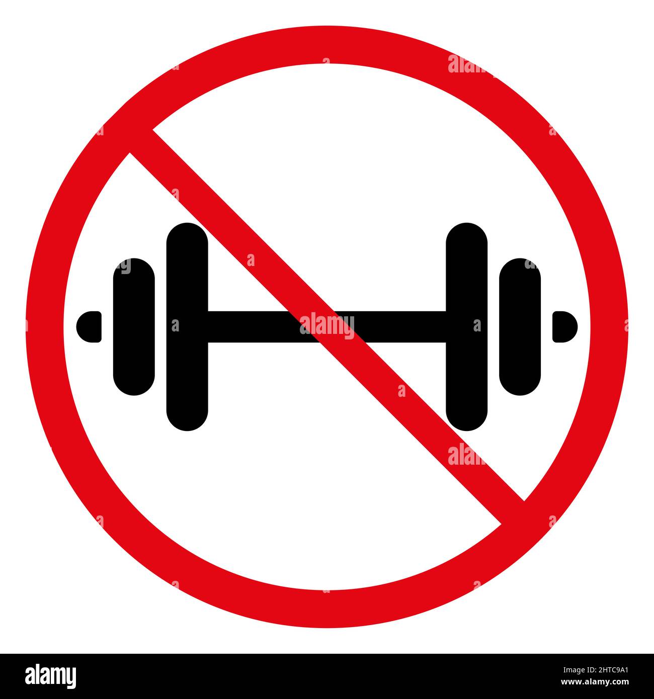 No dumbbell sign. Vector sign on white background Stock Vector Image ...