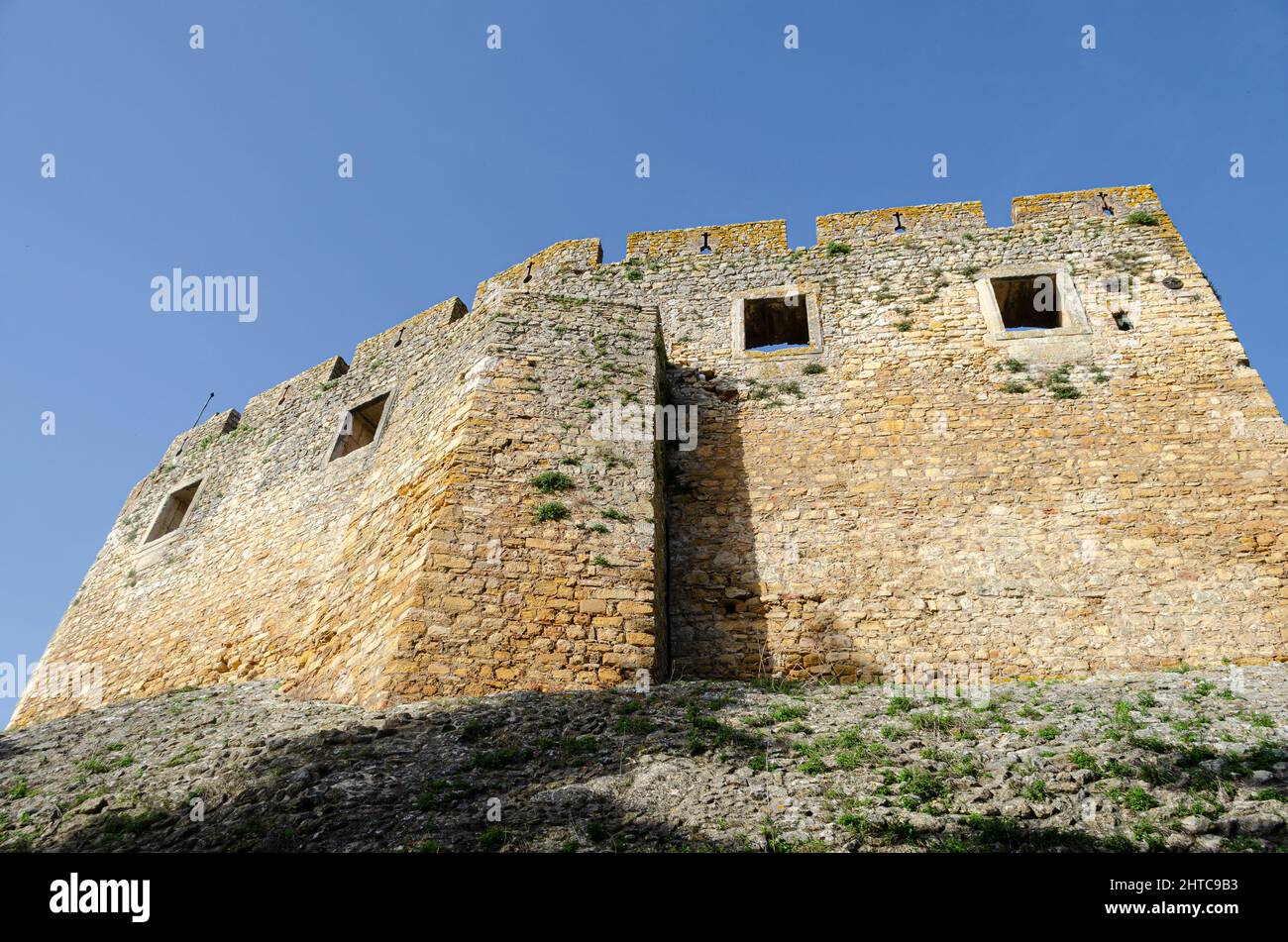 Beautiful view of a castle of Tomar in the Convent of Christ in Tomar ...