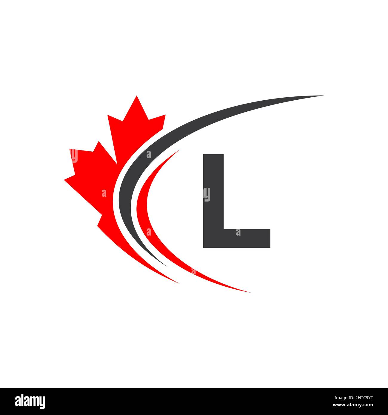 Maple Leaf On Letter L Logo Design Template. Canadian Business Logo ...