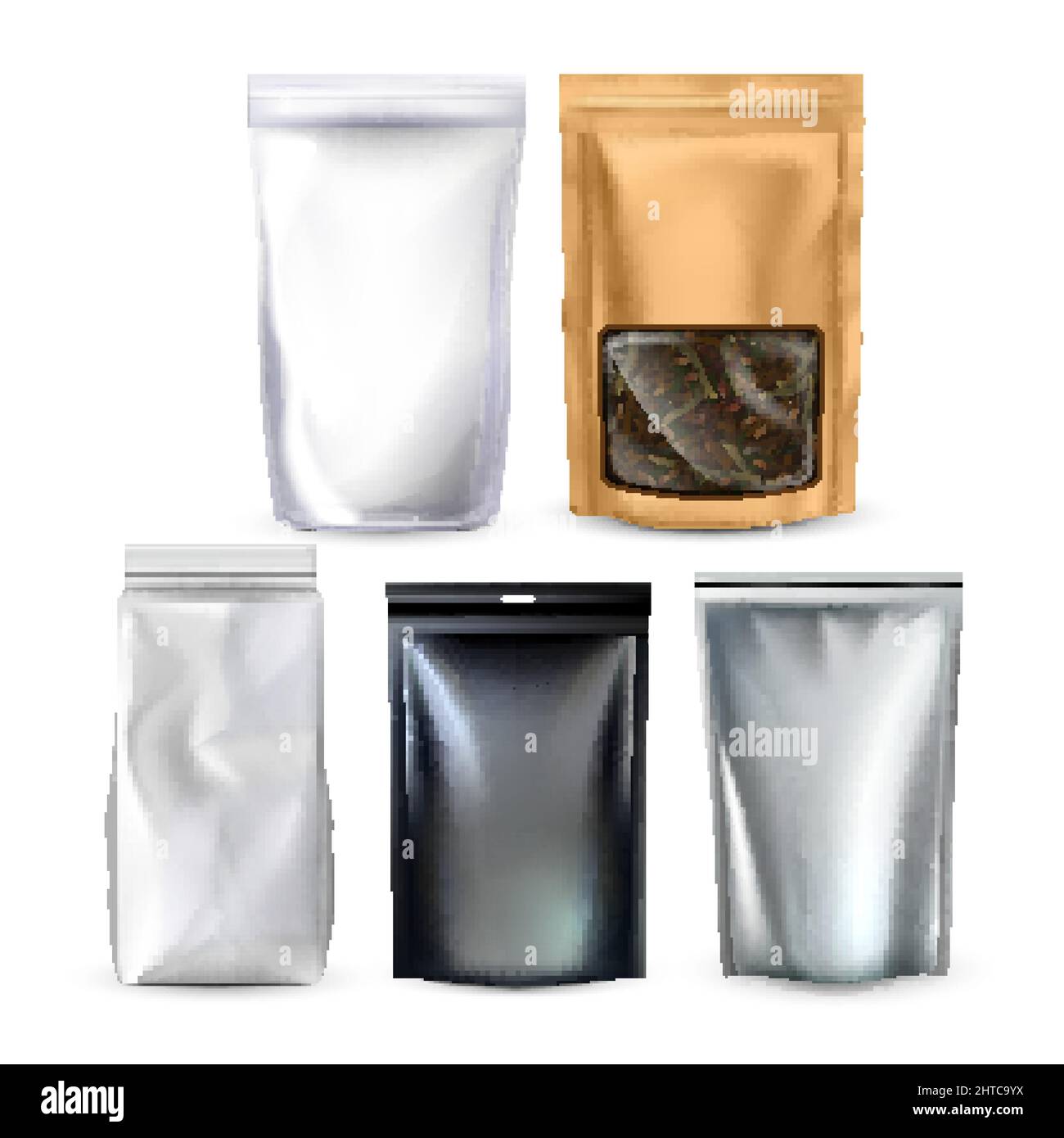 Bag zip pouch mockup set vector Stock Vector Image & Art - Alamy