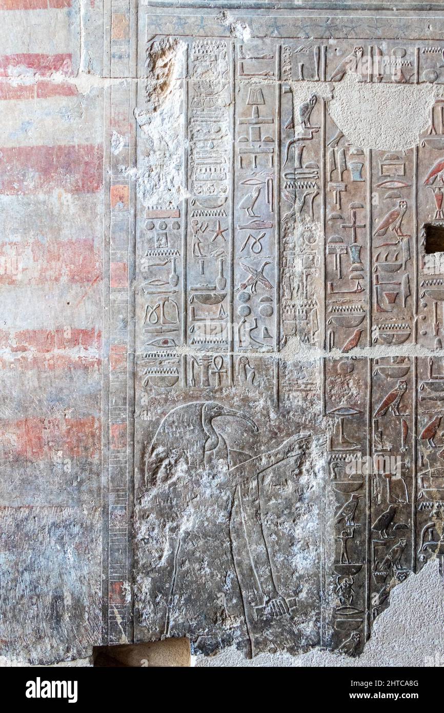 Ancient Egyptian engravings at Mortuary Temple of Hatshepsut in Egypt ...