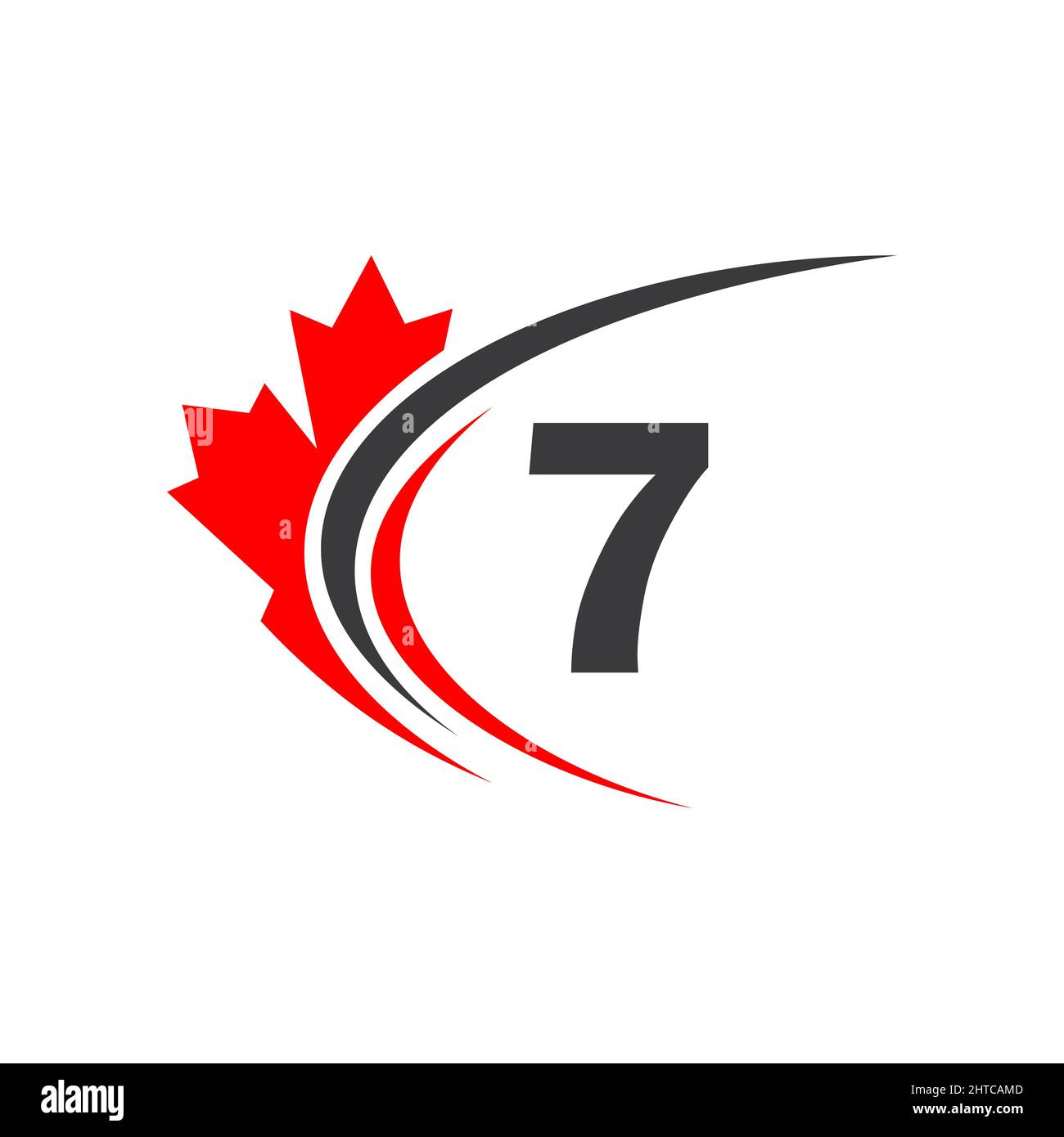 Maple Leaf On Letter 7 Logo Design Template. Canadian Business Logo ...
