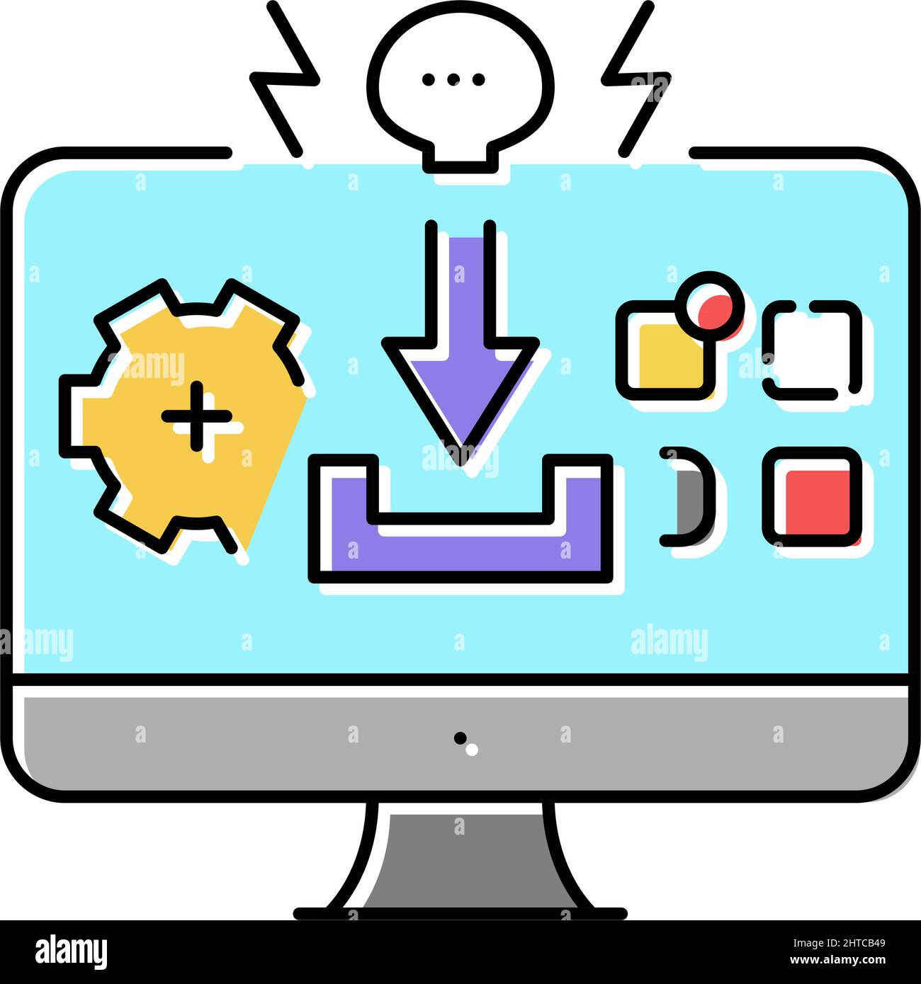 pups cyberspace crime color icon vector illustration Stock Vector Image ...