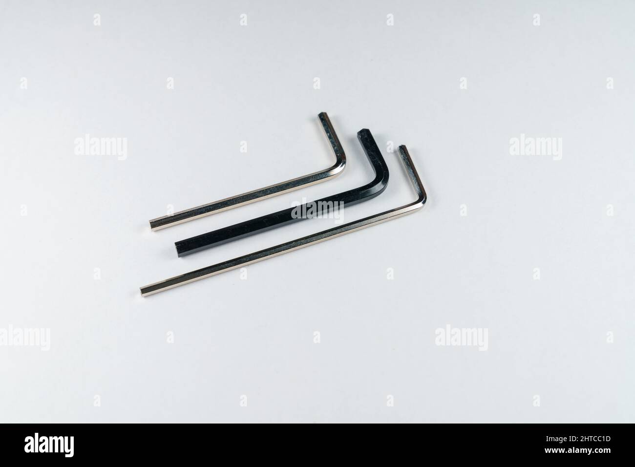 Top view of hex keys on a white background Stock Photo - Alamy